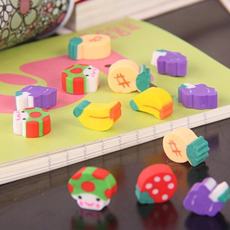 50Pcs Mini Cute Kawai Fruit Erasers Cartoon Rubber... – Grandado