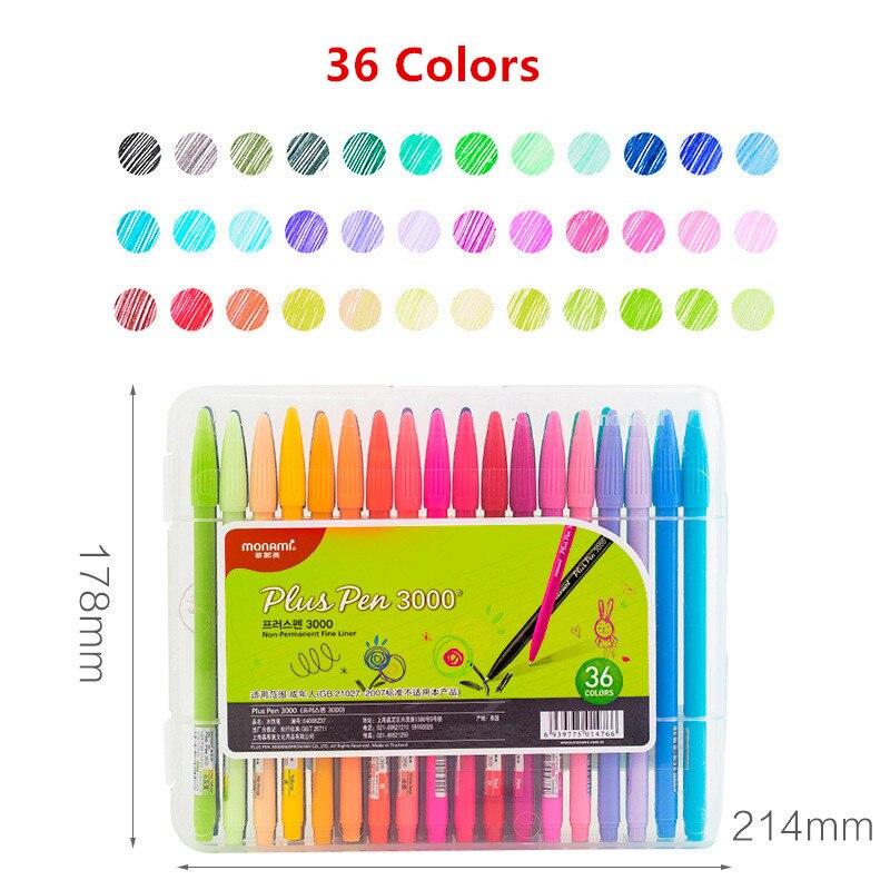 Monami Plus Pen 3000 water Color Pen set Water bas... – Grandado