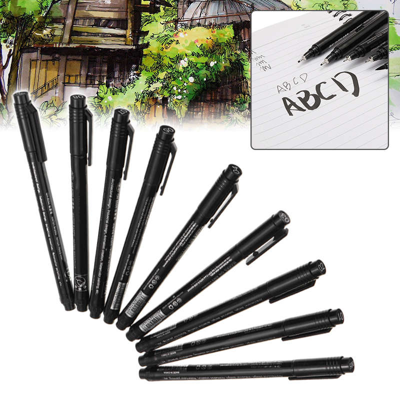 9 Stks/set Fineliner Pen Professionele Vilt Tip Ar... – Vicedeal