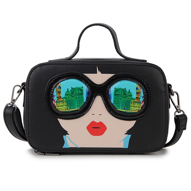 Women Novelty Lady Face Box Shape Shoulder Bags Fu... – Vicedeal