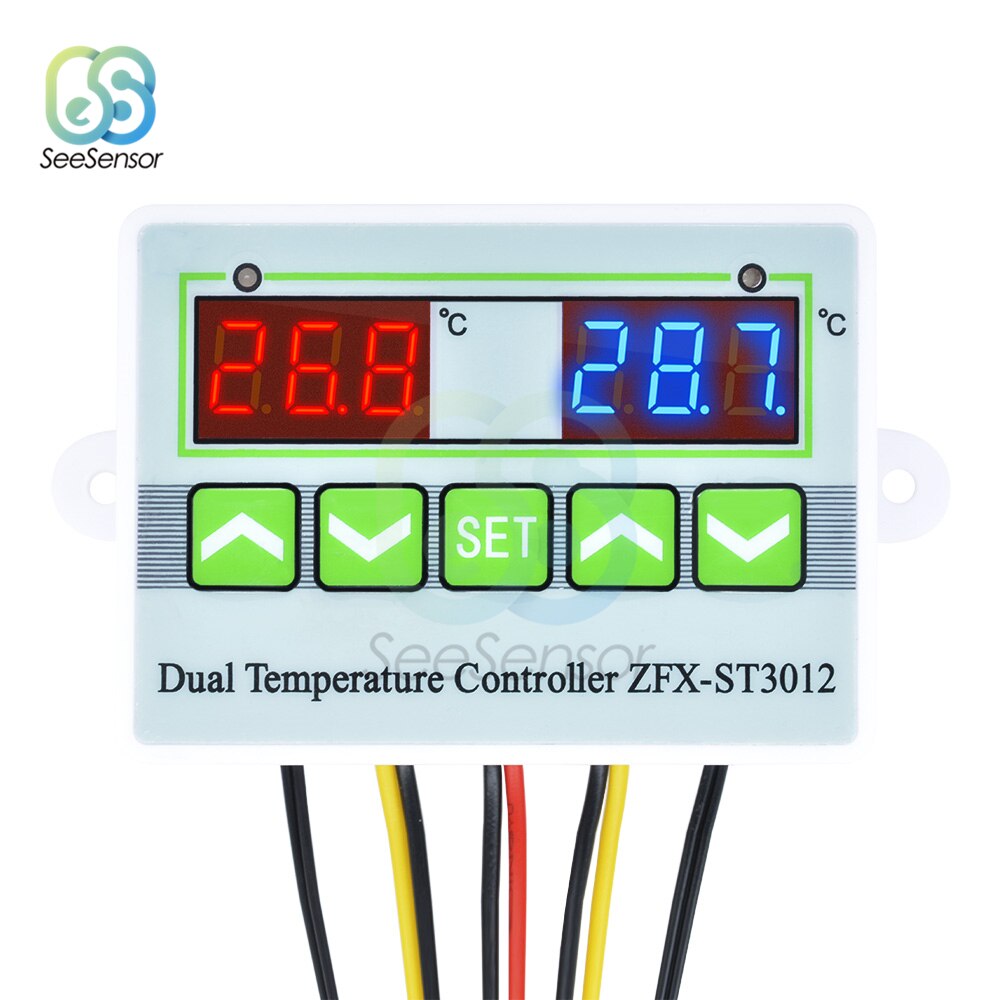 AC 220V 12V 24V Digital LED Dual Thermometer Tempe... – Grandado