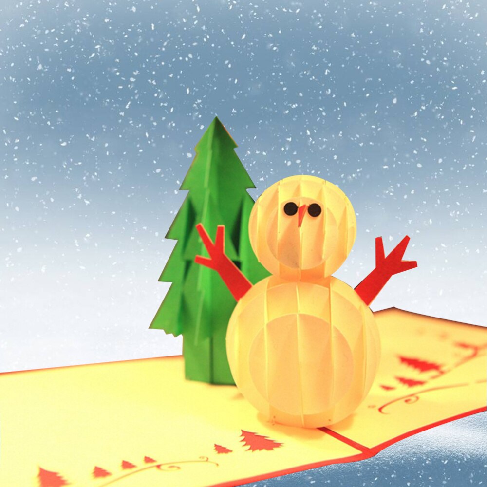 3D Greeting Cards Christmas Tree Snowman Xmas Wish... – Grandado