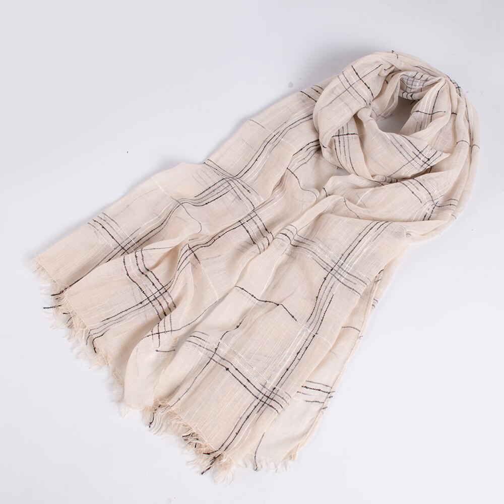 Women Cotton Linen Scarf Soft Long Lady Pashmina S... – Grandado