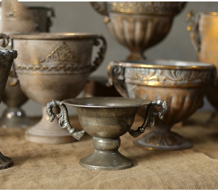 Classical Goblet Flower Retro Vase Nostalgic Wroug... – Grandado