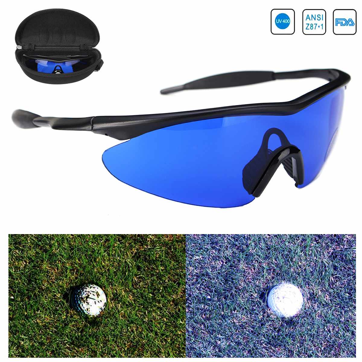 Men Women Retro Golf Ball Finder Glasses Blue Lens... – Vicedeal