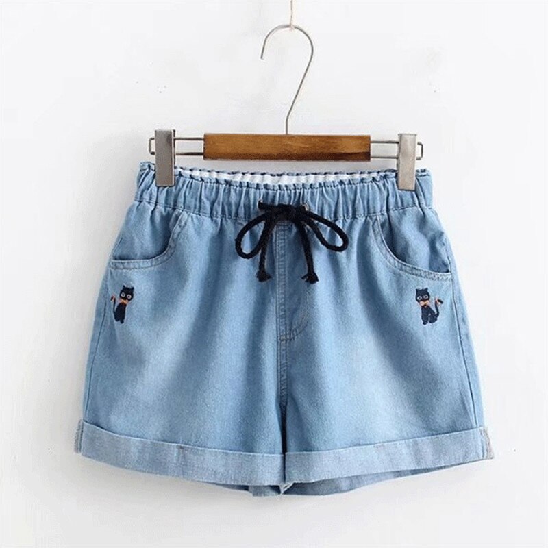 Japanese Soft Sister Rolled Kawaii Women Denim Sho... – Grandado