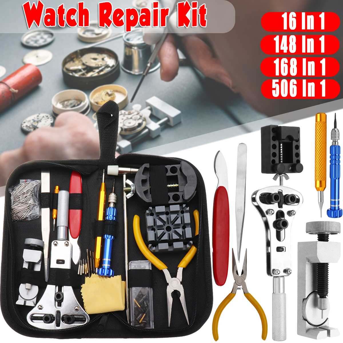 506Pcs Watch Repair Tool Kit Watchmaker Watch Link... – Vicedeal