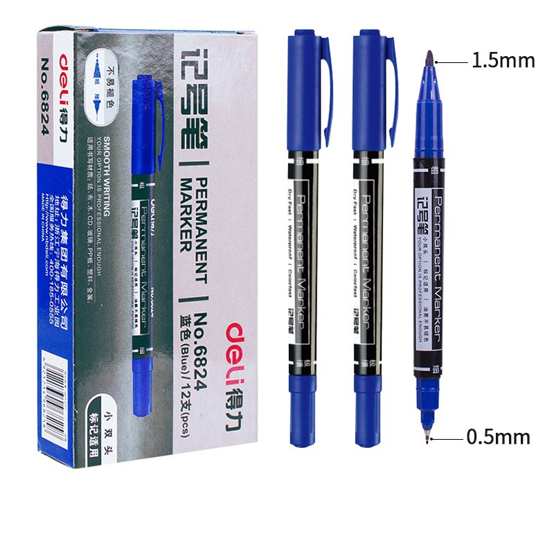 9Pcs Permanent Marker Black Blue Red Double Headed... – Vicedeal