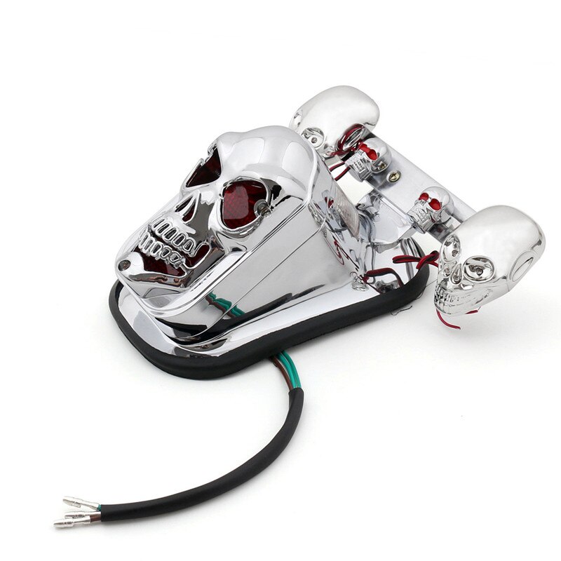 Motorcycle Skull LED Turn Signal w/Rear Brake Tail... – Grandado