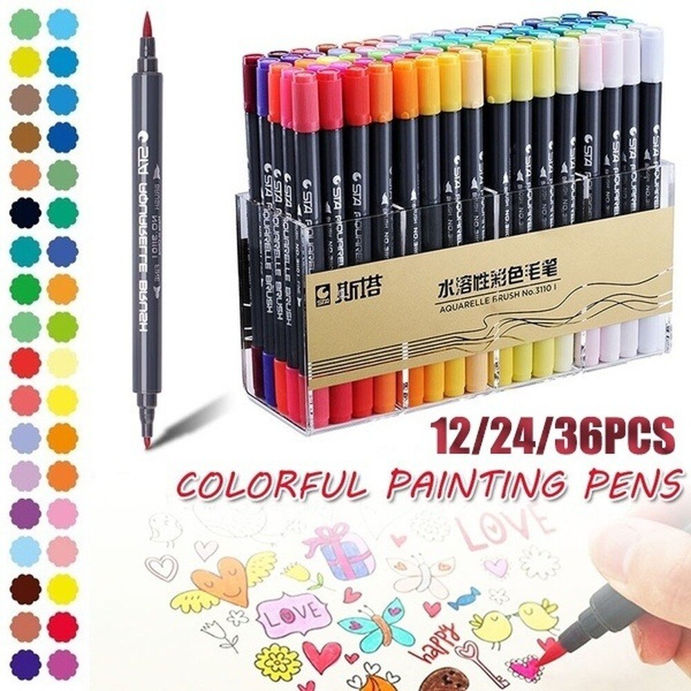 1/5/12/24/36/48/80 Colors Dual Head Tips Watercolo... – Grandado