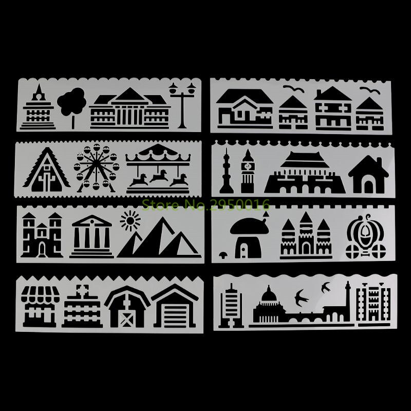 8Pcs/set Kids Plastic Drawing Template Rulers Sten... – Vicedeal