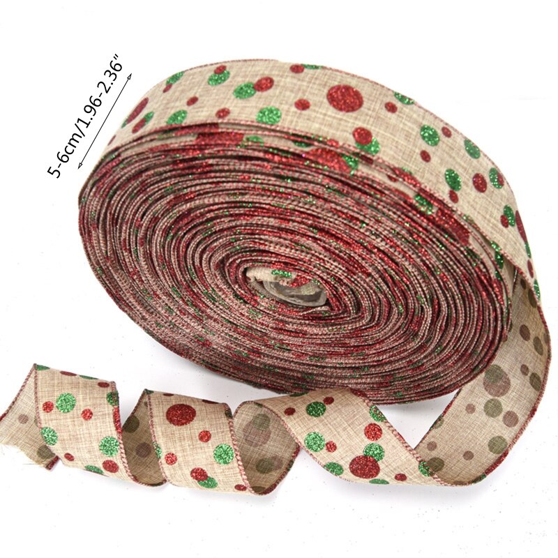 10 Rolls Rustic Burlap Christmas Ribbon with Carto... – Vicedeal