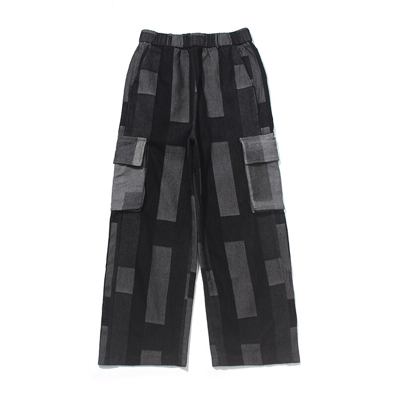 Original High Street Color Block Denim Overalls Me... – Grandado