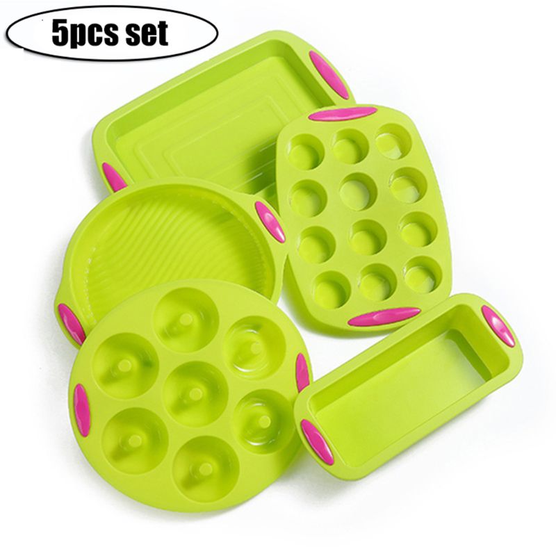 5 Pcs Siliconen Bakvormen Set | Food Grade Premium... – Grandado