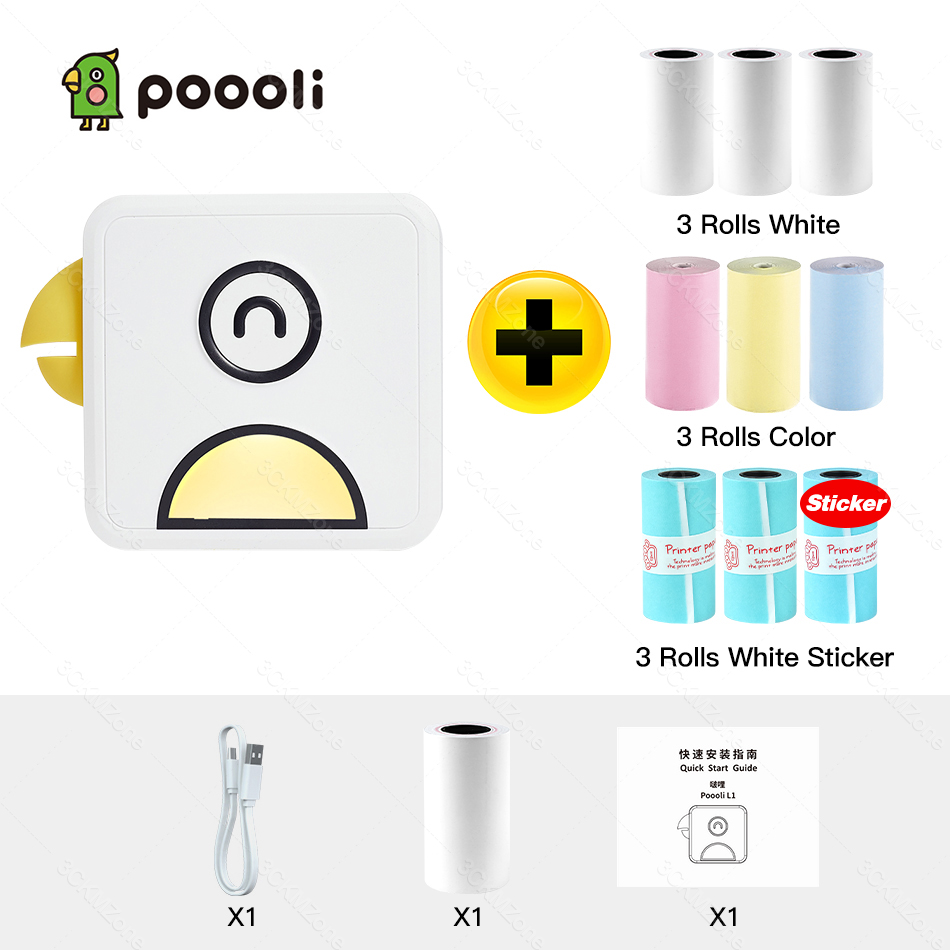 Poooli L1 Pocket Thermal Photo Printer 200dpi Port... – Grandado