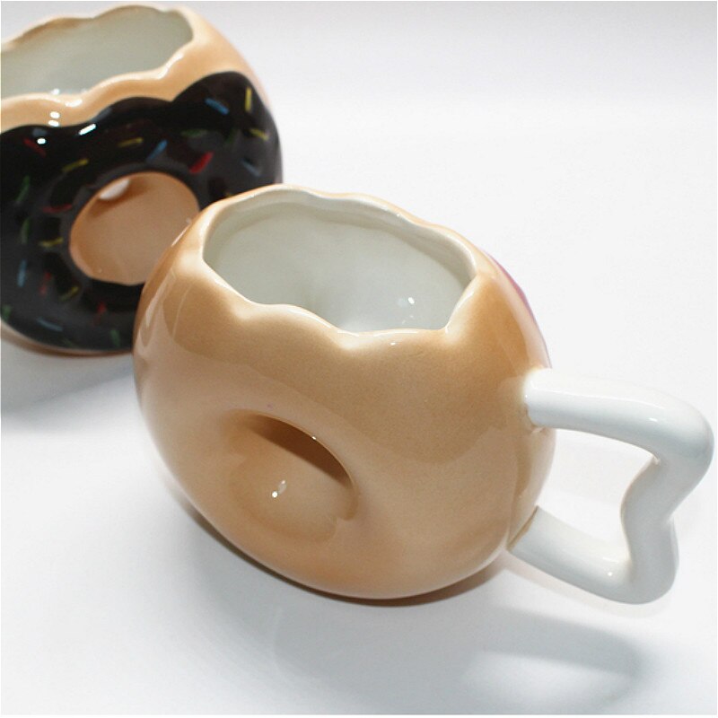 Cute Donut Shaped Coffee Cups Ceramic Bread Biscui... – Vicedeal