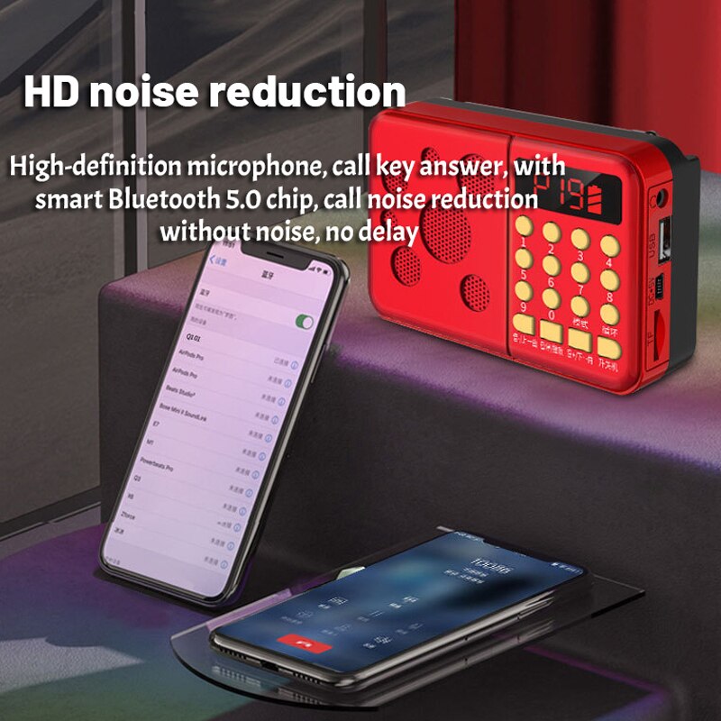 Portable FM Radio Wireless Bluetooth Speaker Mini ... – Grandado