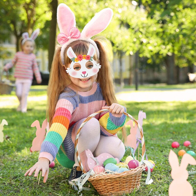 24Pcs/set Easter Bunnies Masks DIY Toys Rabbit Dre... – Grandado