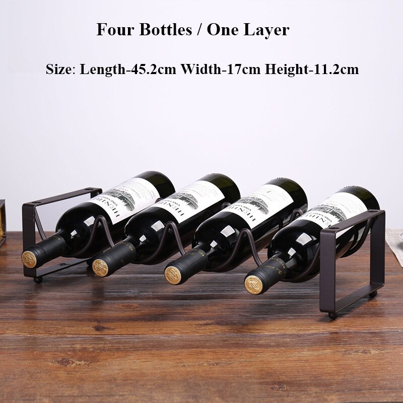 Metal Wine Racks Bar Display Shelf Iron 2/3/4 Bott... – Grandado