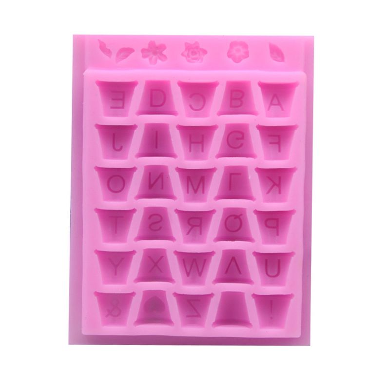 Flower pot Letter Shape Silicone Fondant Mold DIY ... – Grandado