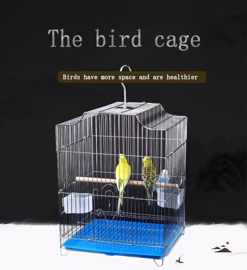 Metal Bird Cage With Toys Parrot Carrying Case Bud... – Grandado