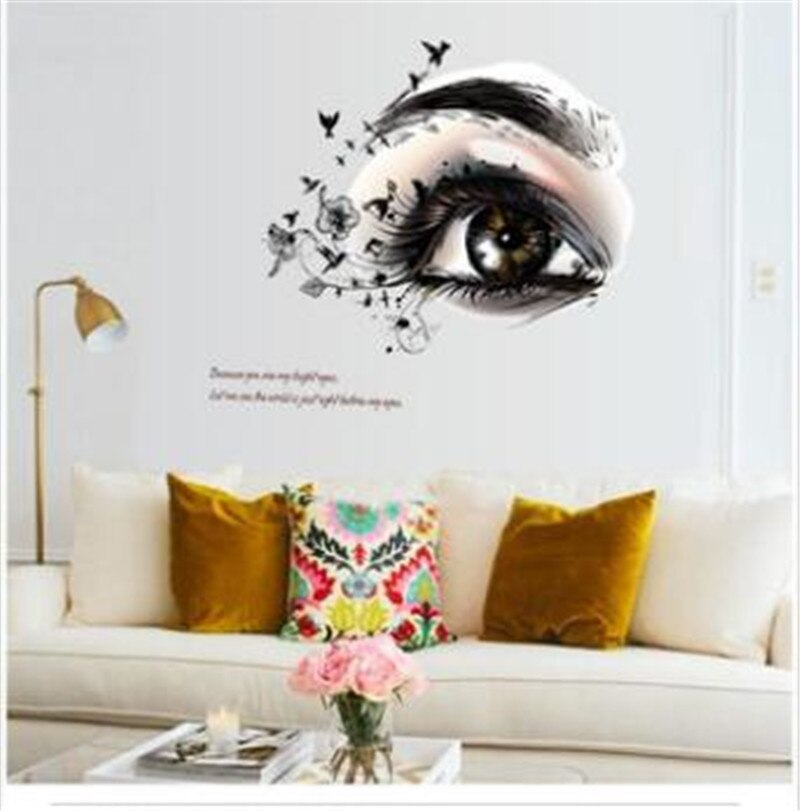 Pretty sexy eyelashes make Wall Sticker Girl room ... – Grandado