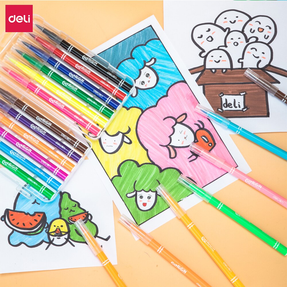 Deli 12 /24pcs Per Set Colors Drawing Pen Colored ... – Vicedeal