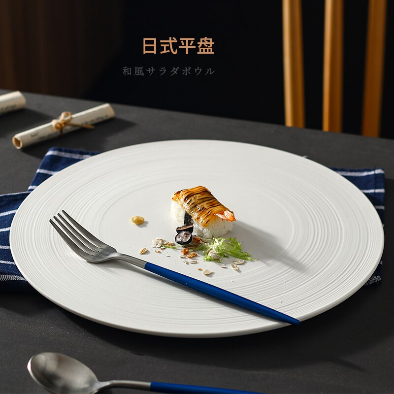 Ceramic tableware flat plate western food plate la... – Grandado