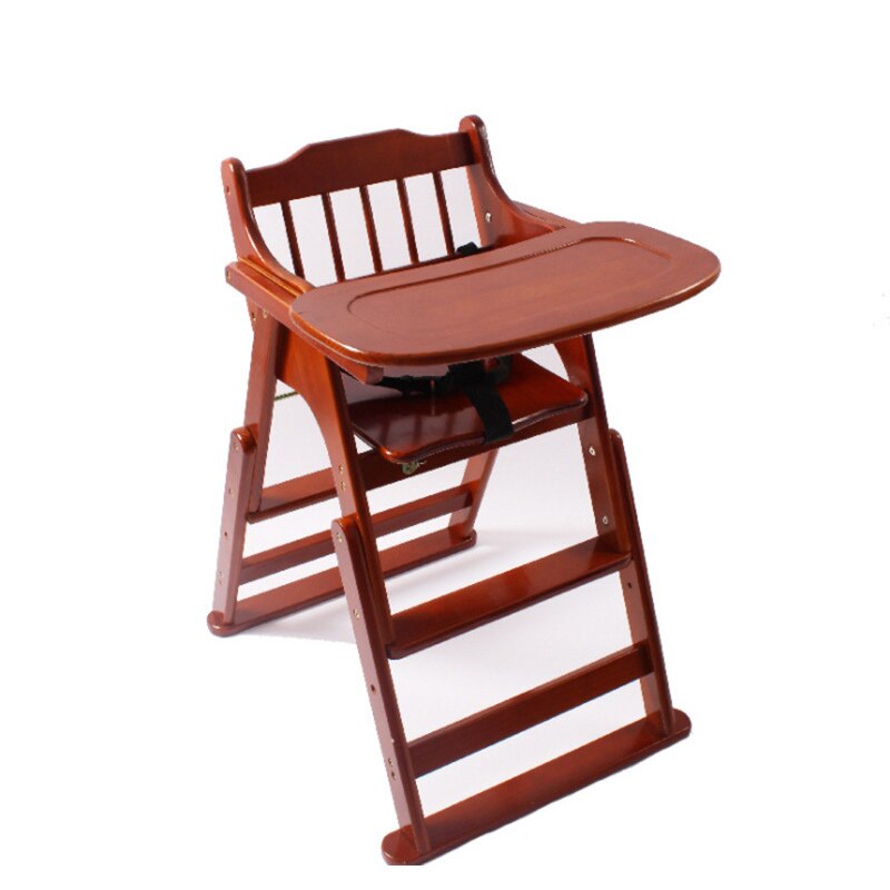 Baby Wooden High Chair with Tray Foldable Dining C... – Grandado