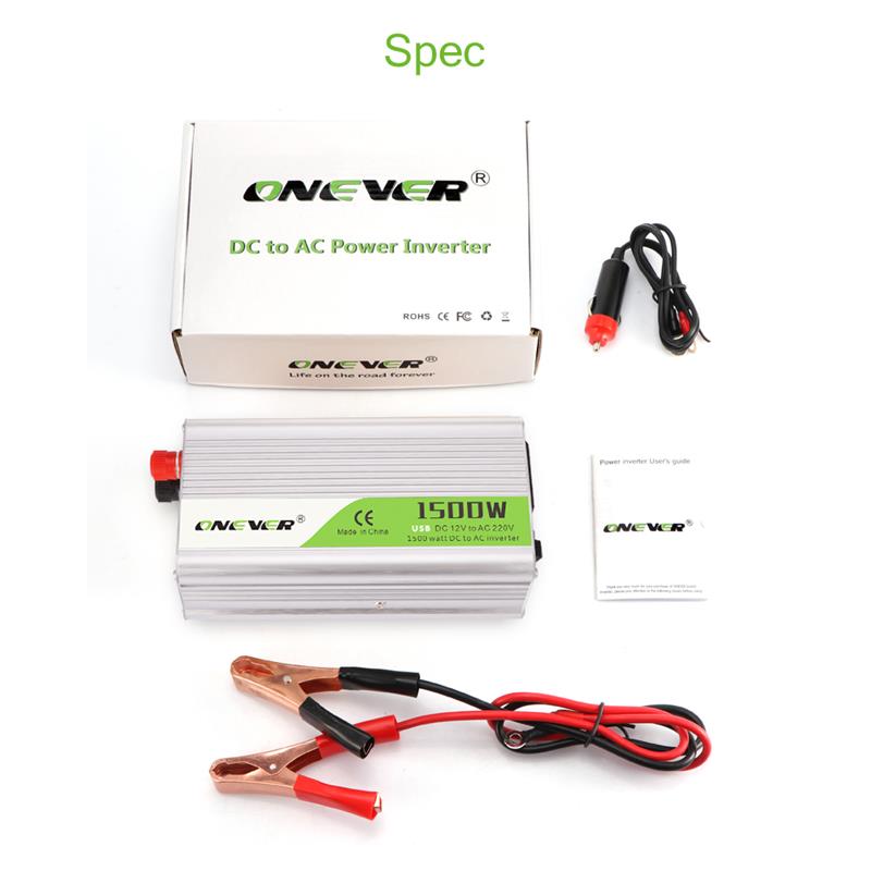 Onever Inverter DC 12V to AC 220V 1500W Car Power ... – Vicedeal