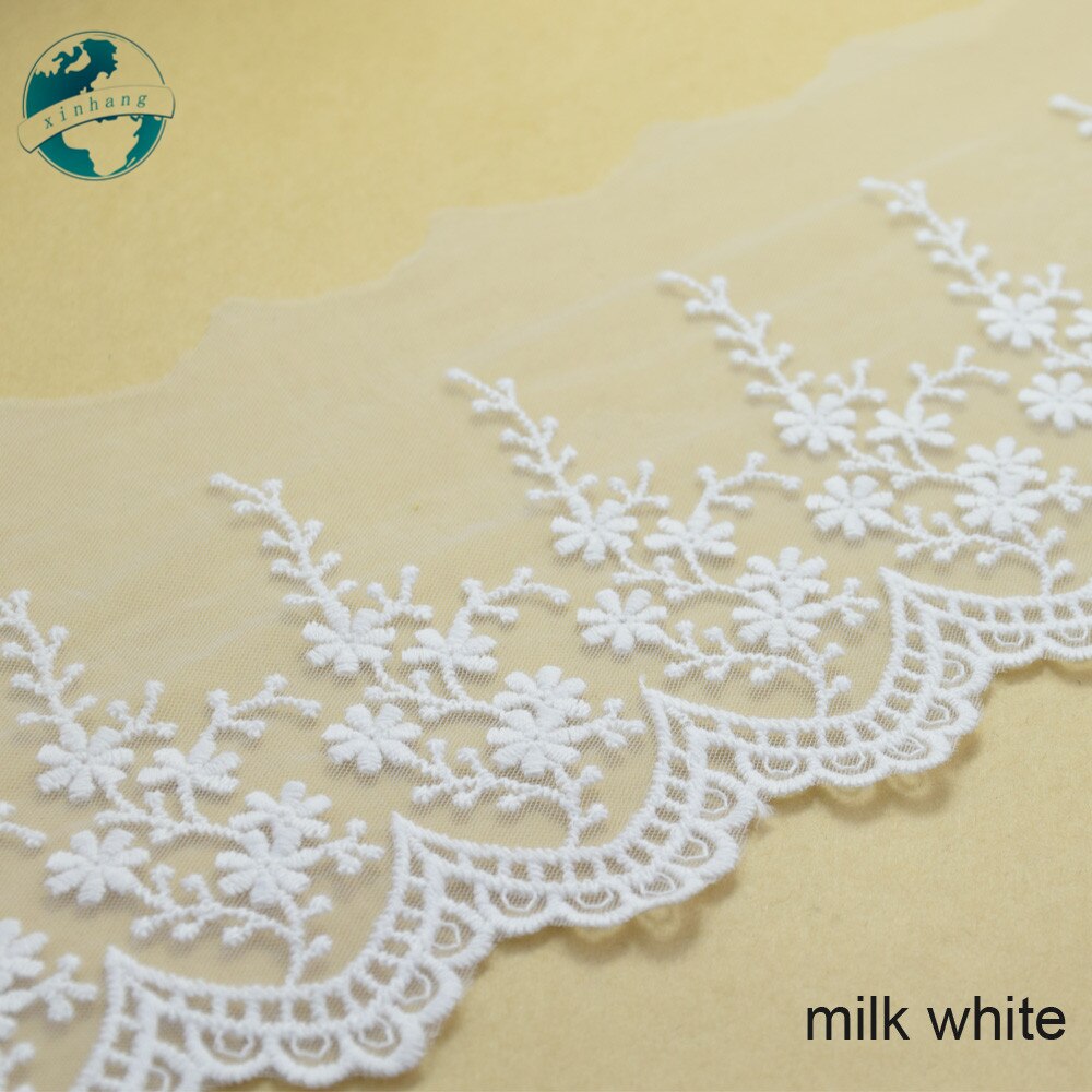 10.5cm wide white lace cotton embroid lace sewing ... – Grandado