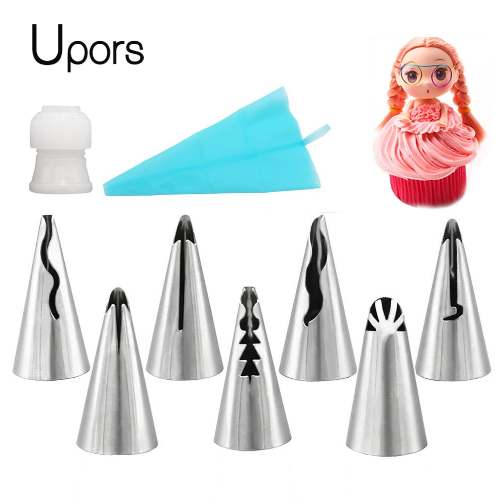UPORS 9Pcs Russian Piping Tips Icing Nozzles Stain... – Vicedeal