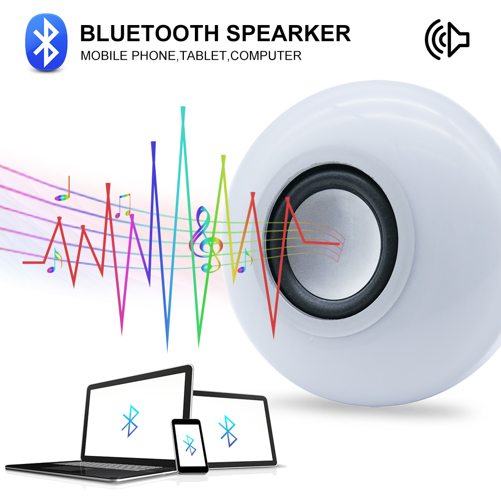 Smart E27 Bluetooth Speaker Led Lamp Rgbw 12W Met ... – Grandado