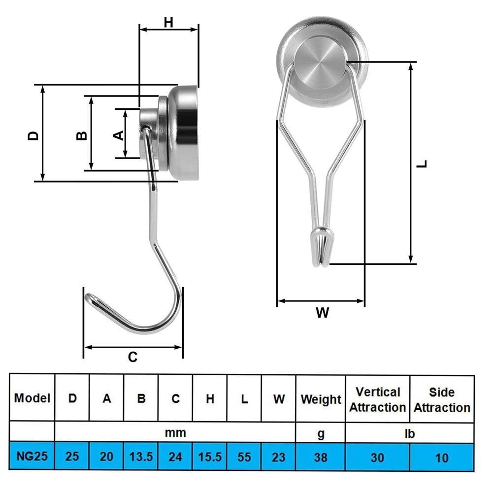 Ganchos magnéticos potentes LUDA giratorios, ganch... – Grandado