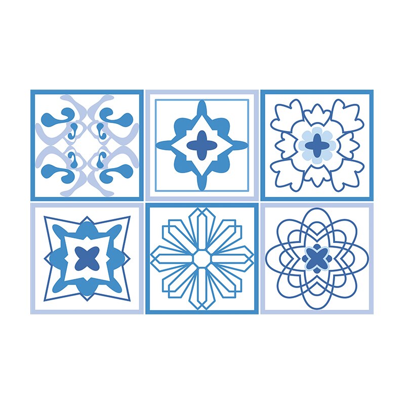 Blue Simple Tiles Wall Stickers Kitchen Bathroom B... – Vicedeal