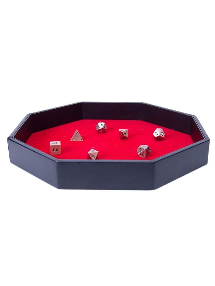 Octagonal Dice Tray PU Leather Dice Storage Box Bo... – Grandado