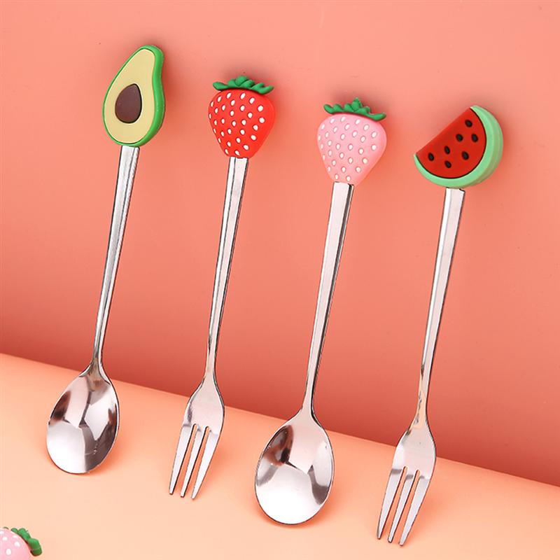 4PCS Fruit Shaped Tableware Stainless Steel Fork S... – Grandado