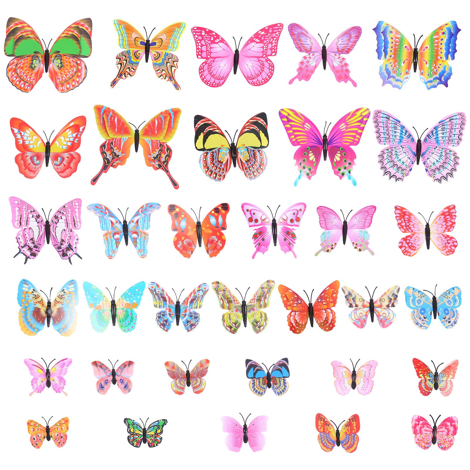 36pcs Double Layer 3D Butterflies Stickers Bridal ... – Grandado