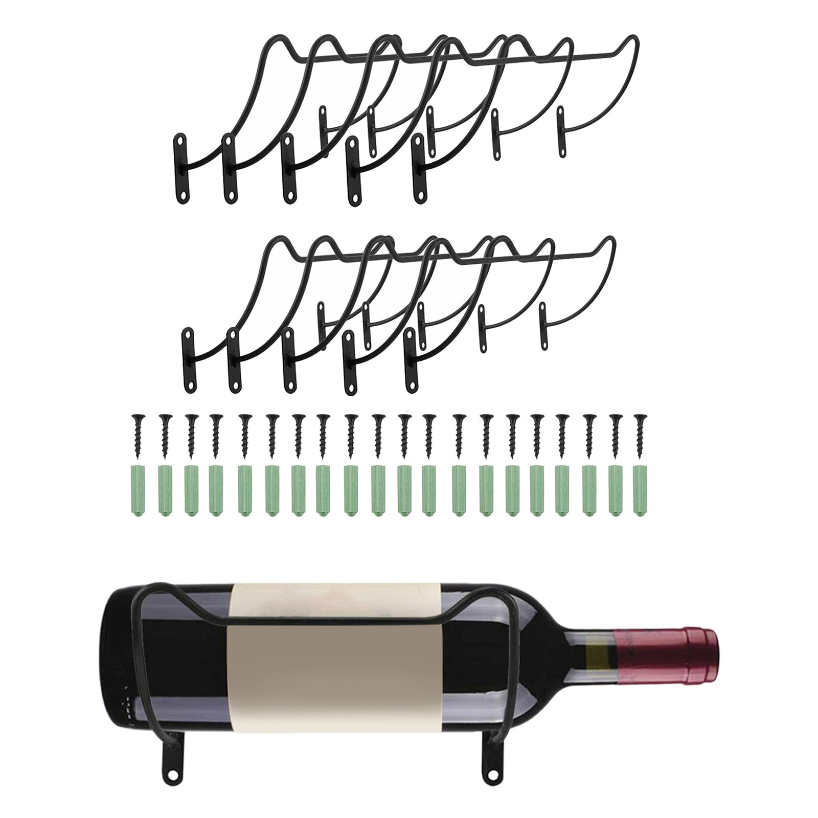 10Pieces Wall Mounted Wine Racks Iron Wine Bottle ... – Grandado