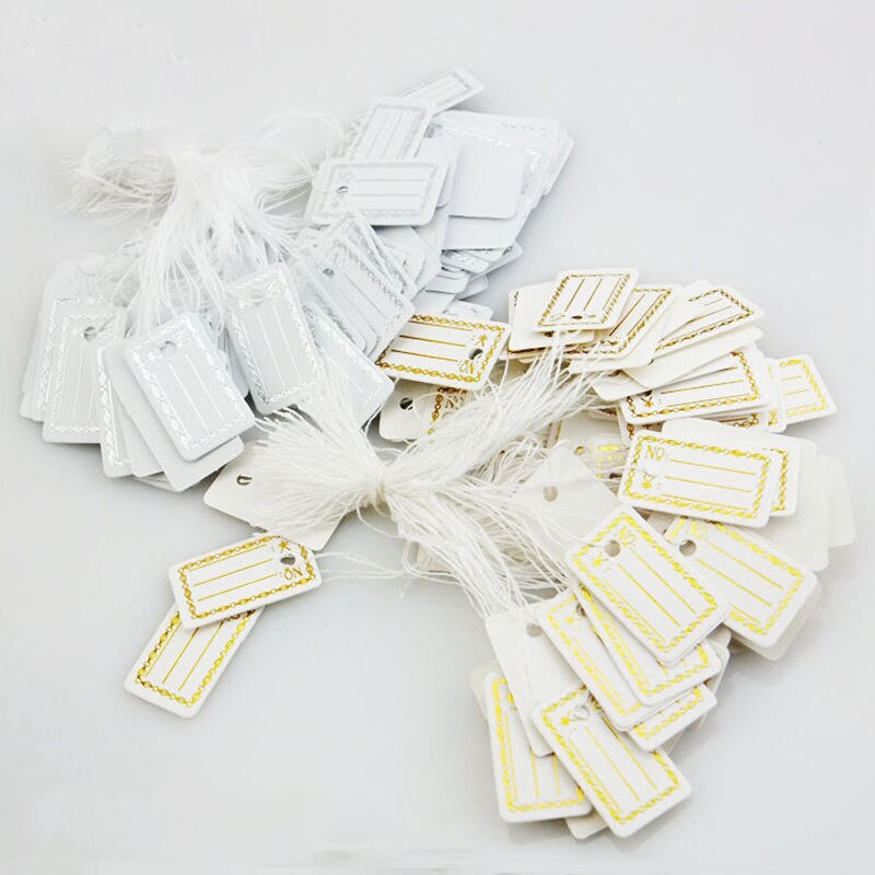 100 pcs/lot Silver Gold DIY String Price Label Pap... – Grandado