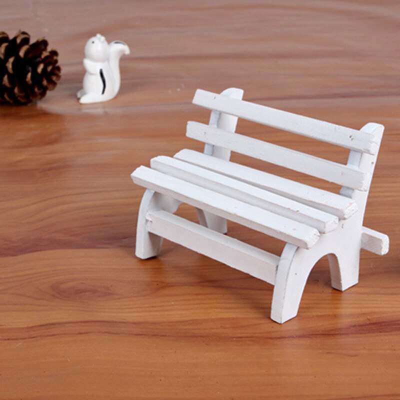 Wooden Miniature Park Chair Garden Crafts Figurine... – Grandado