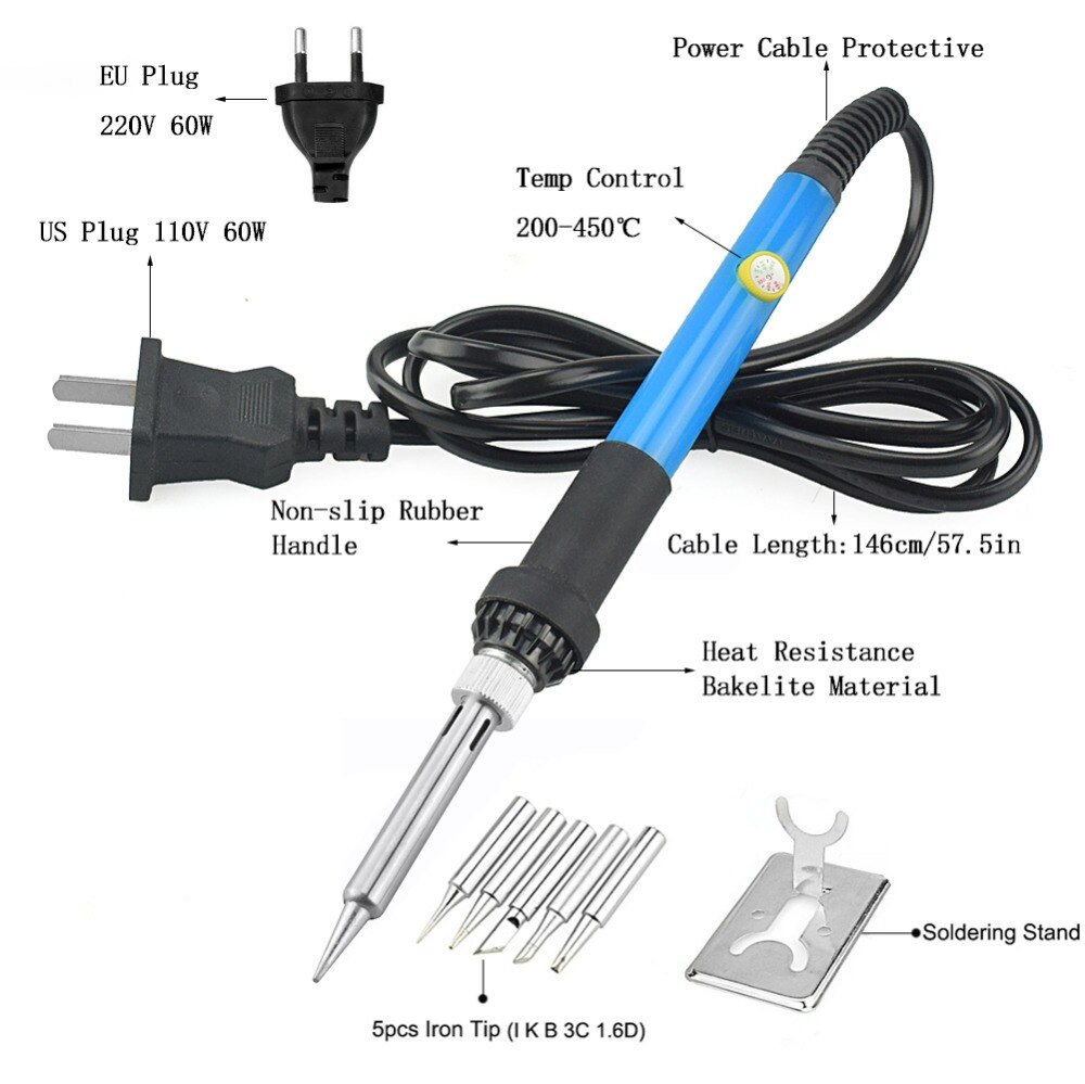 Toolour oss /eu 110v/220v 60w elektrisk loddebolt ... – Grandado