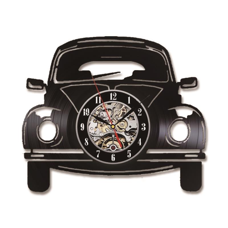Black Hollow 3D Car Shape Vinyl Record Clock Antiq... – Grandado