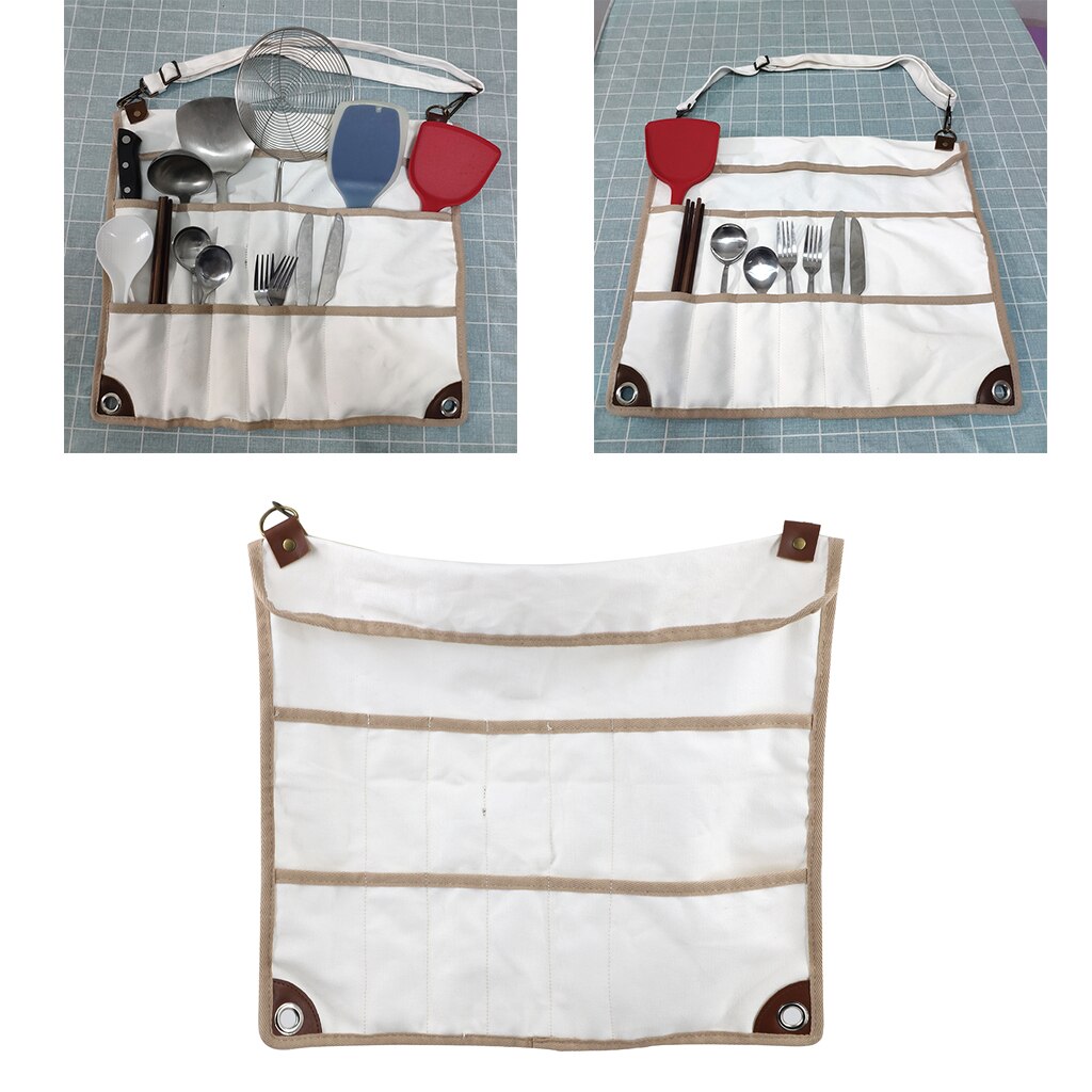 Portable Roll Up Camping Picnic Tableware Canvas S... – Grandado