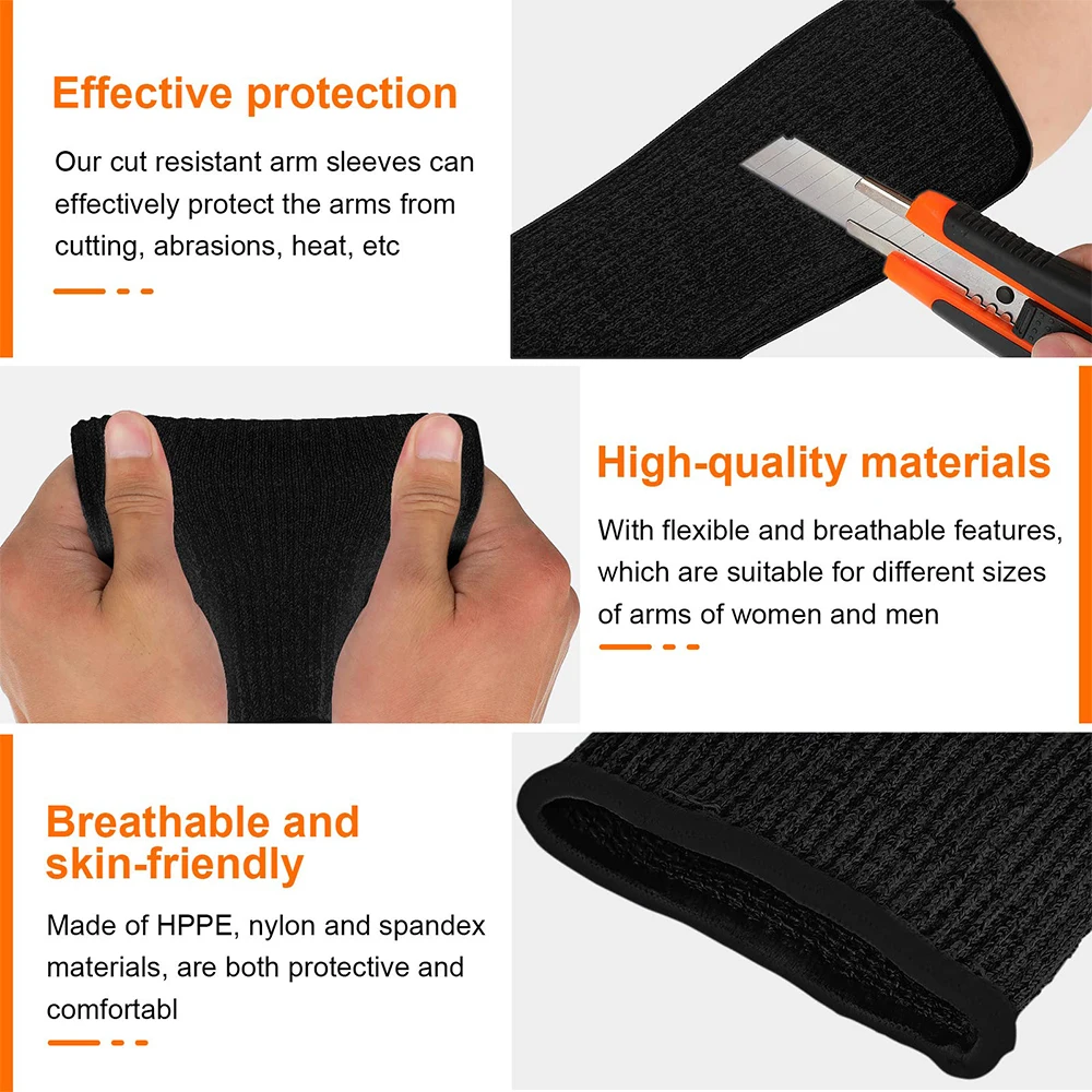 1 Pair Level 5 Cut Burn Resistant Sleeves, Arm Pro... – Grandado