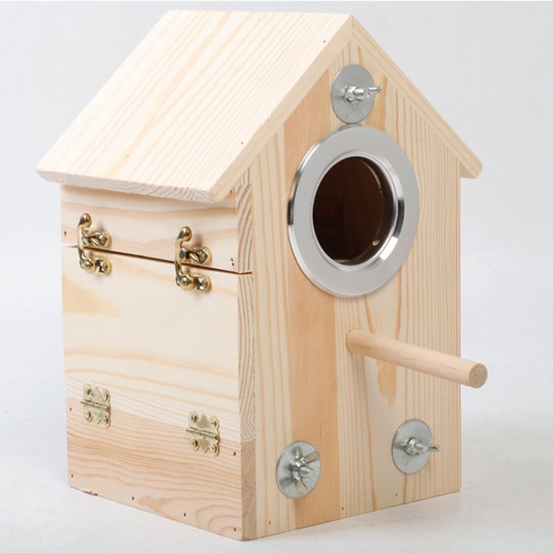 Wood Bird House Parakeet Nest Breeding Box Birdhou... – Grandado