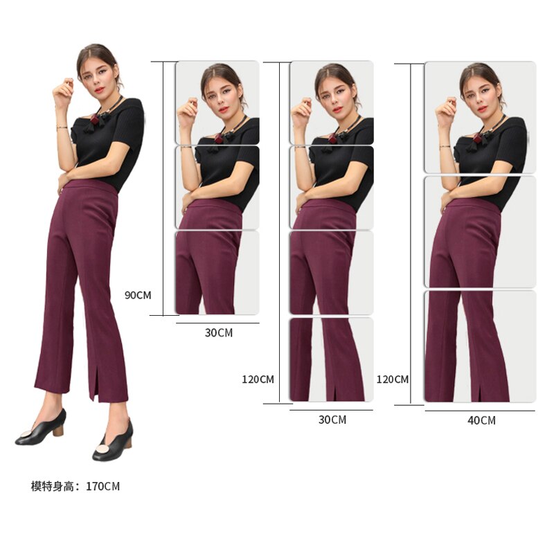 Mirror wall stickers Self-adhesive wallpaper Acryl... – Grandado