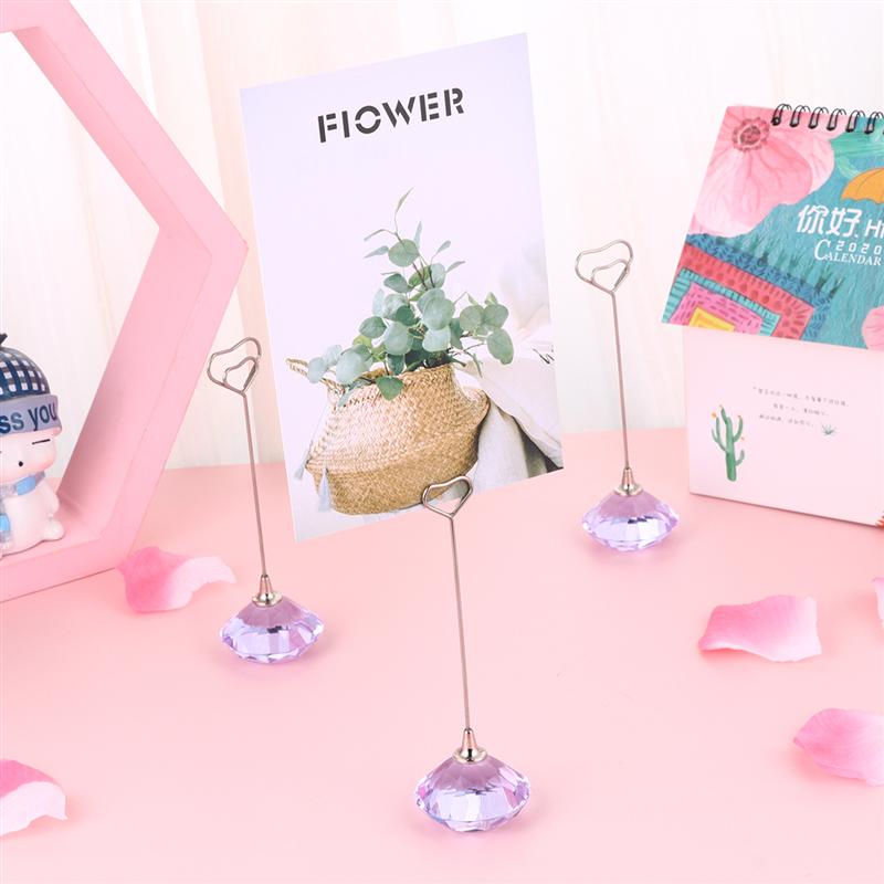 3pcs Crystal Diamond Stand Heart Iron Wire Photo C... – Grandado