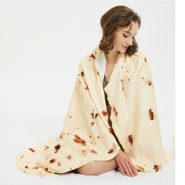 Tortilla Wrap Flannel Soft Throw Blanket Human Bur... – Grandado