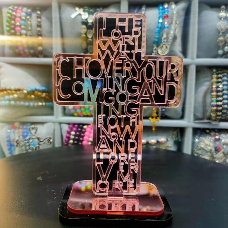 Acrylic Cross Ornament Holy Christian Crafts Medit... – Grandado